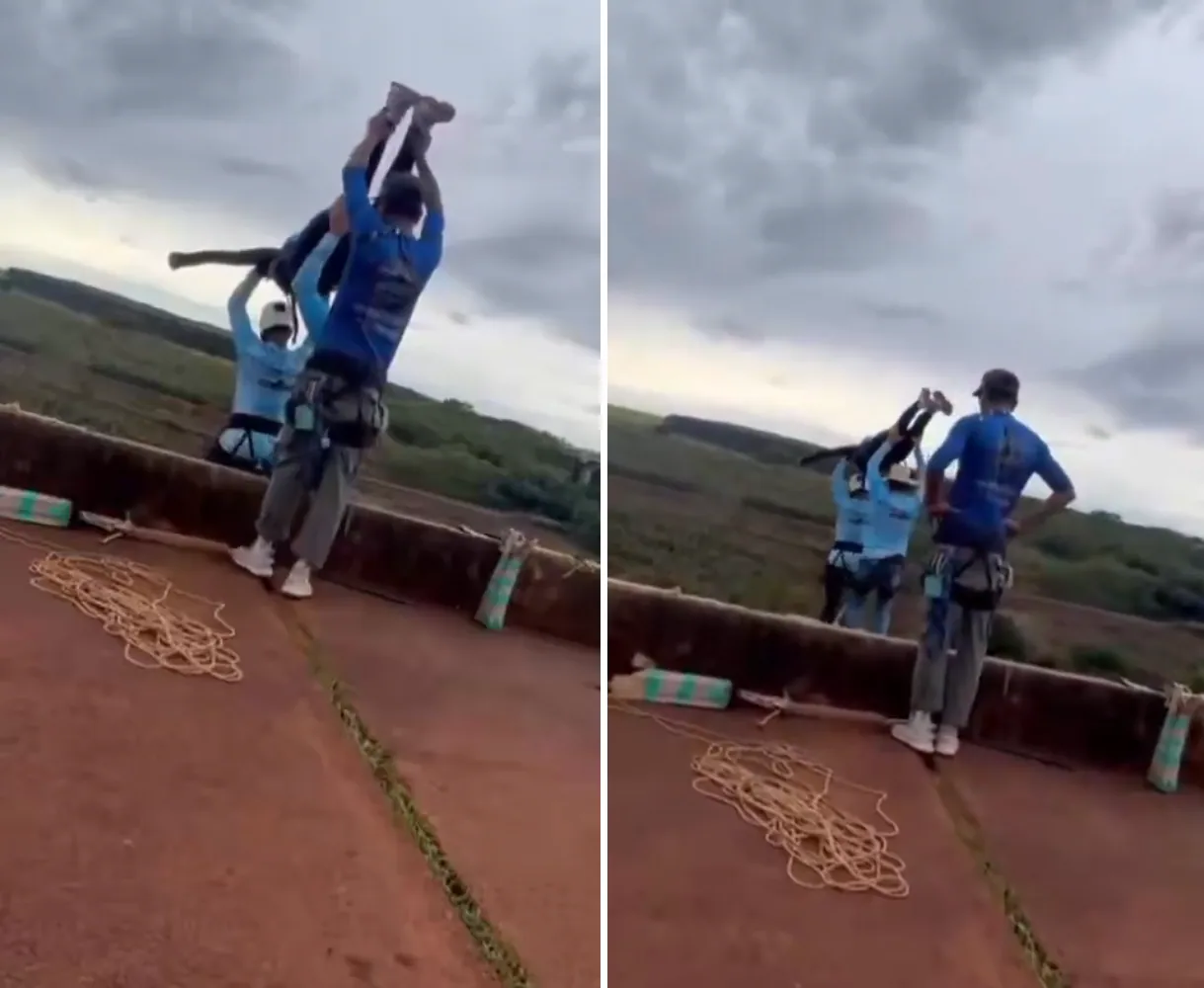 Vídeo mostra instrutor preso por morte de jovem em rope jump simulando ...