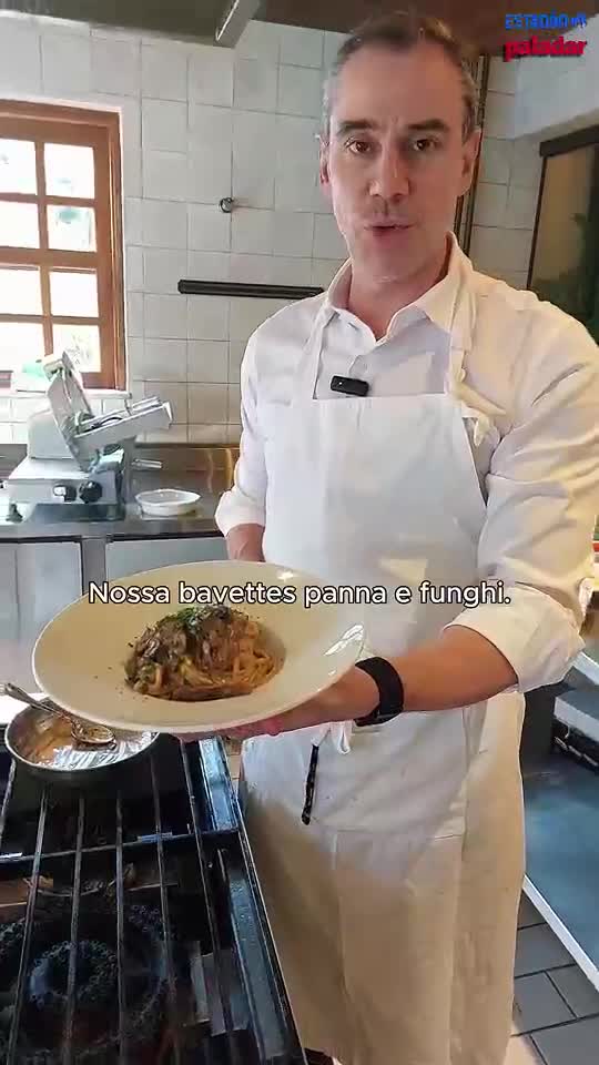 Massa com molho funghi e creme de leite | Estadão - Estadão